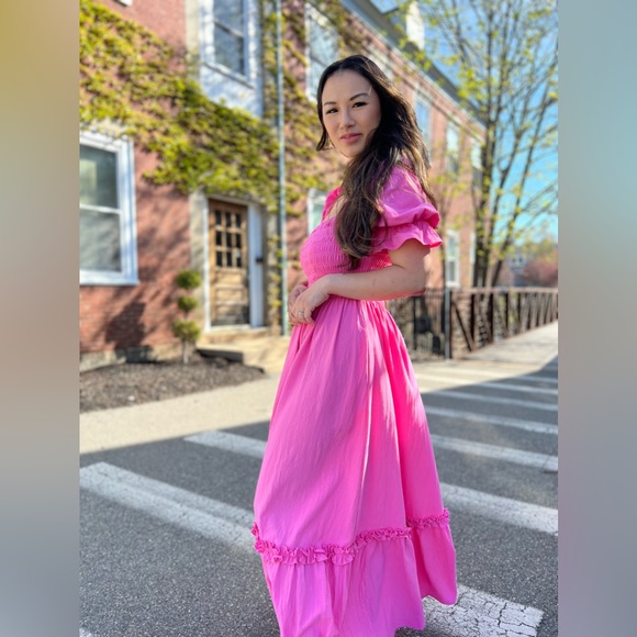Dresses | Hot Pink Full Length Pink Blush Dress | Poshmark